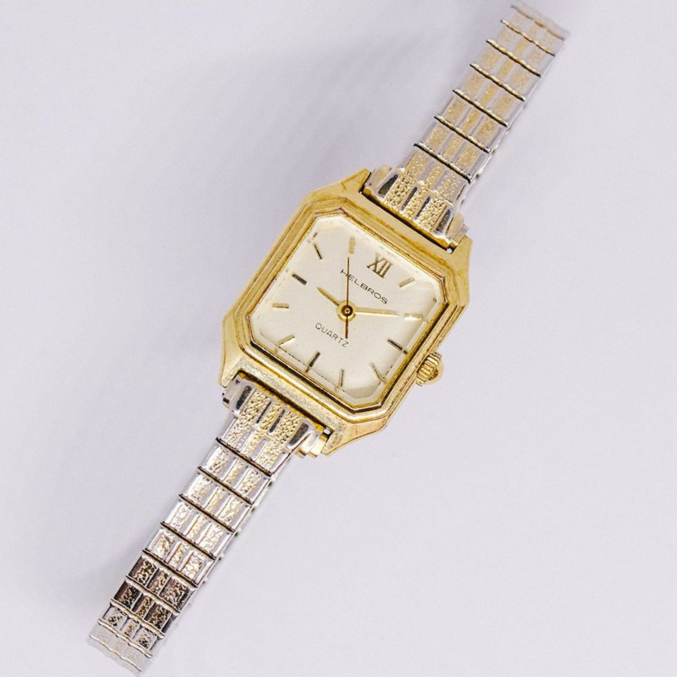 Gold-tone Helbros Quartz Watch | Ladies Square-shaped Helbros Watch ...