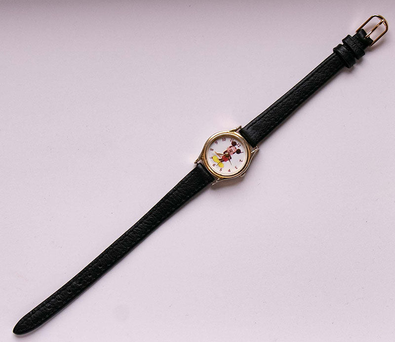 Small Cute Mickey Mouse Vintage Disney Watch 23mm Gold Tone Case ...