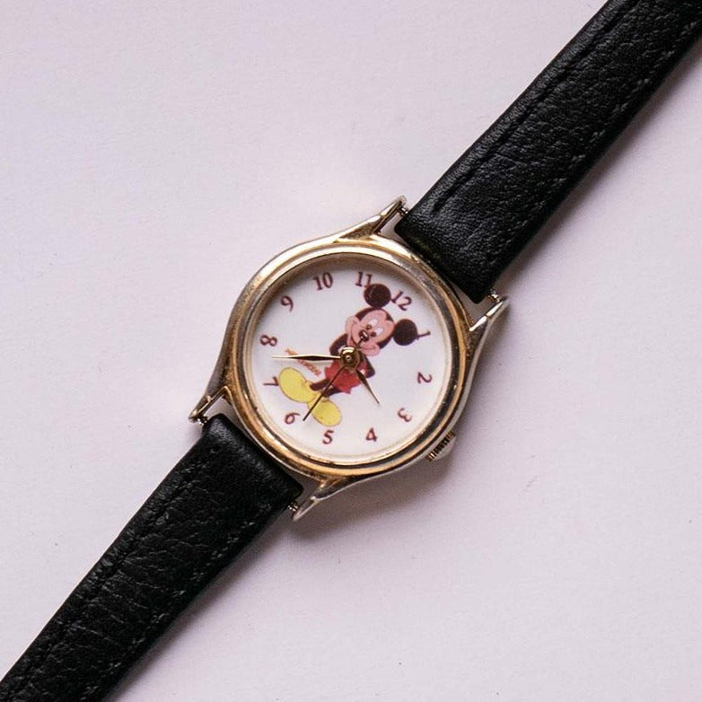 Small Cute Mickey Mouse Vintage Disney Watch 23mm Gold Tone Case ...