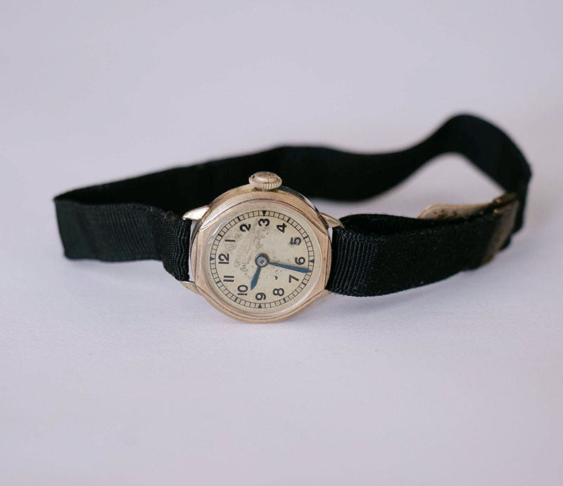 Gold-Plated Vintage German Watch - 1940s Art Deco Antique Ladies Watch ...