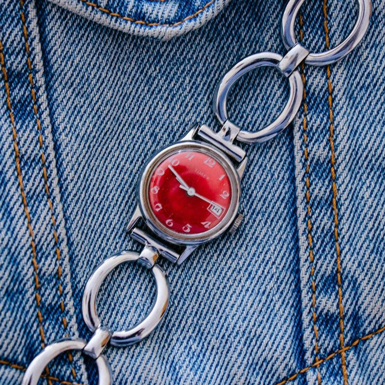 Ultra Rare 80s Red Dial Timex Watch | Retro Timex Watch for Women ...