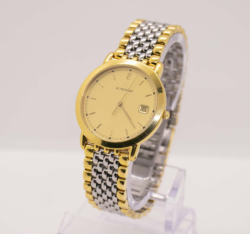 Vintage Gold-tone Eterna Watch for Women | Luxury Quartz Date Watch ...