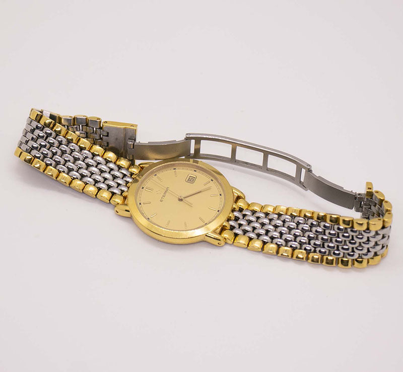 Vintage Gold-tone Eterna Watch for Women | Luxury Quartz Date Watch ...