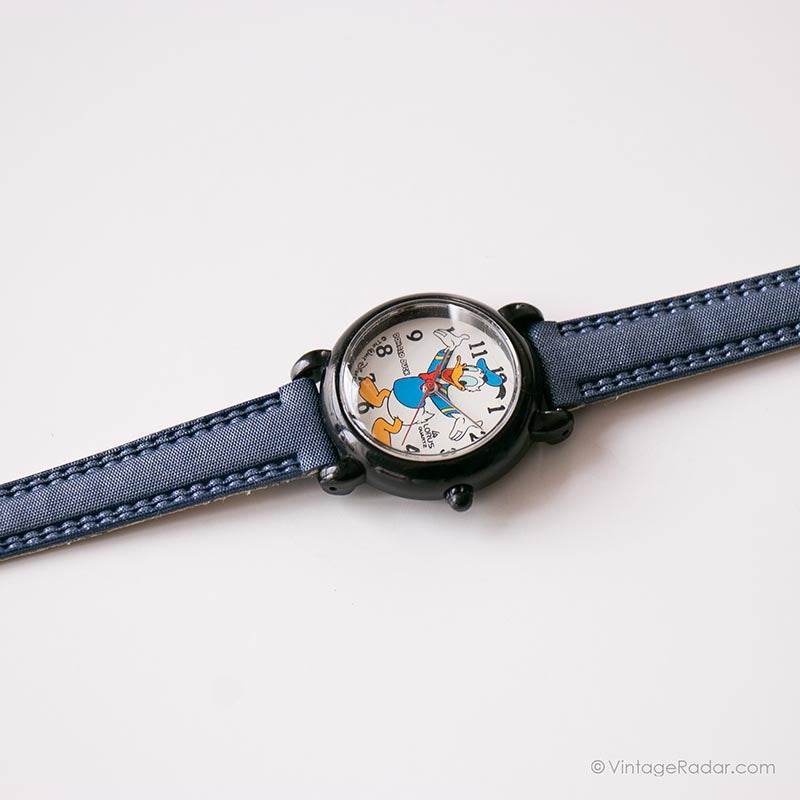 Vintage Donald Duck Watch by Lorus | Black Disney Watch for Her ...