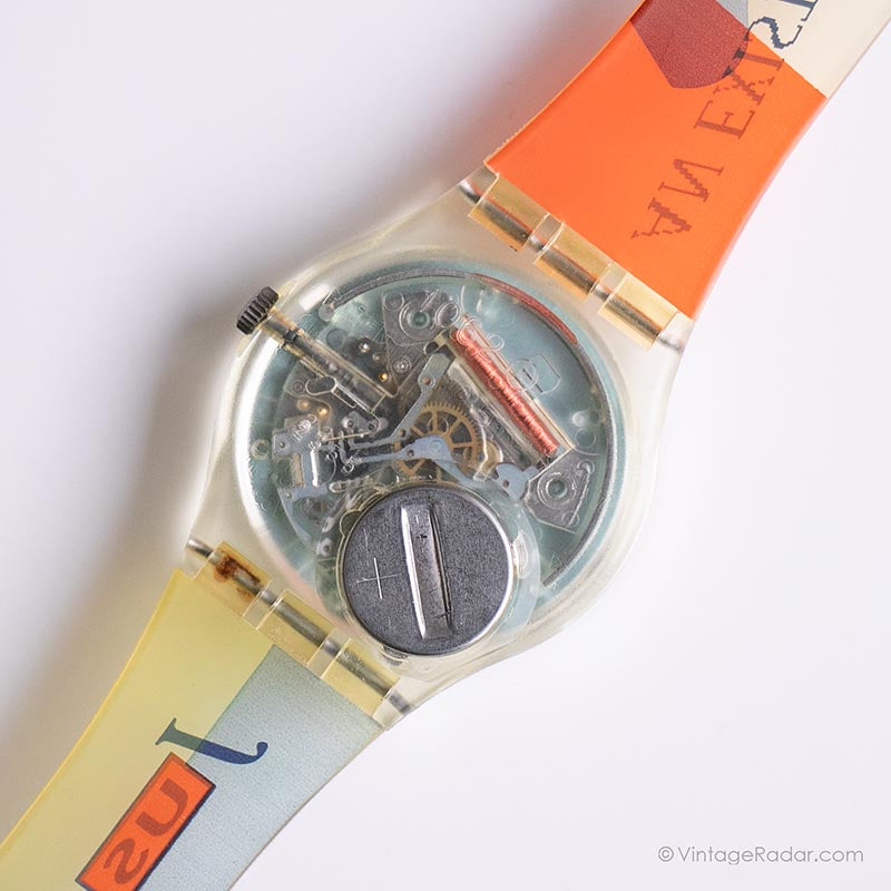 Vintage 1990 Swatch GK131 TYPESETTER Watch | Swatch Originals Gent ...