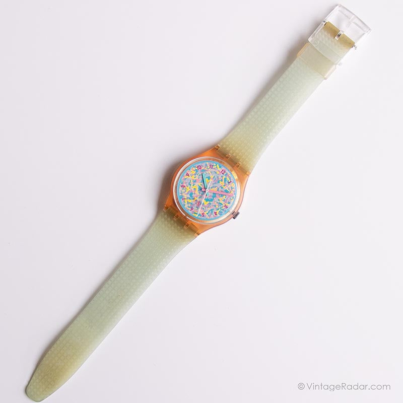 1989 Swatch GP100 ROSEHIP Watch | Vintage 80s Collectible Swatch Gent ...