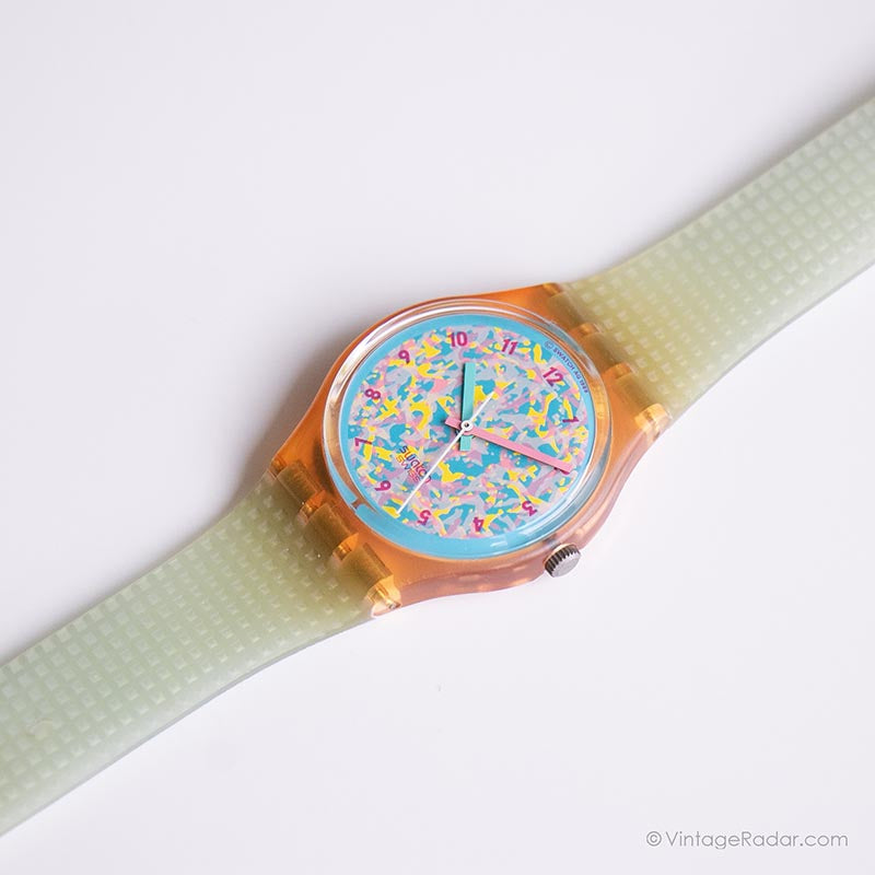 1989 Swatch GP100 ROSEHIP Watch | Vintage 80s Collectible Swatch Gent ...