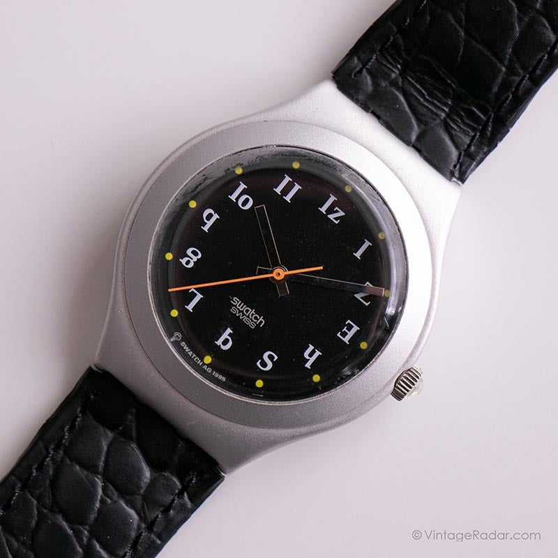 Vintage 1995 Swatch YGS1004 CRAZY ALPHABET Watch | Black Swatch Watch ...