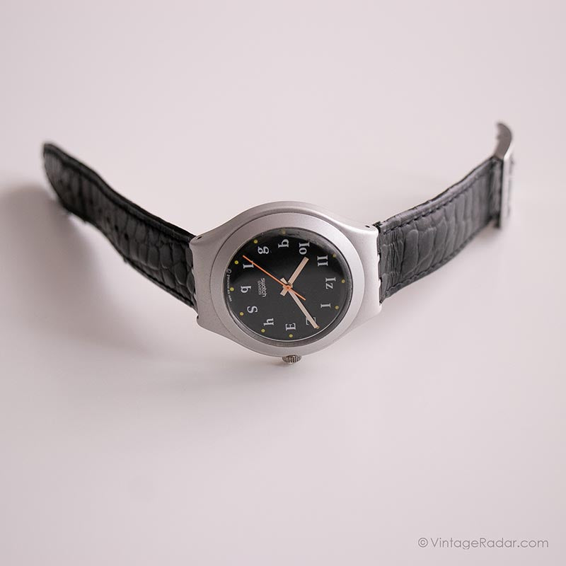 Vintage 1995 Swatch YGS1004 CRAZY ALPHABET Watch | Black Swatch Watch ...