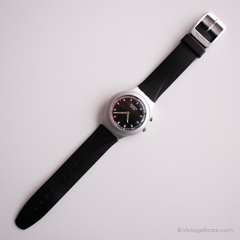Vintage 2002 Swatch YGS9007 OBSCURITY Watch | Black Swatch Irony Big ...