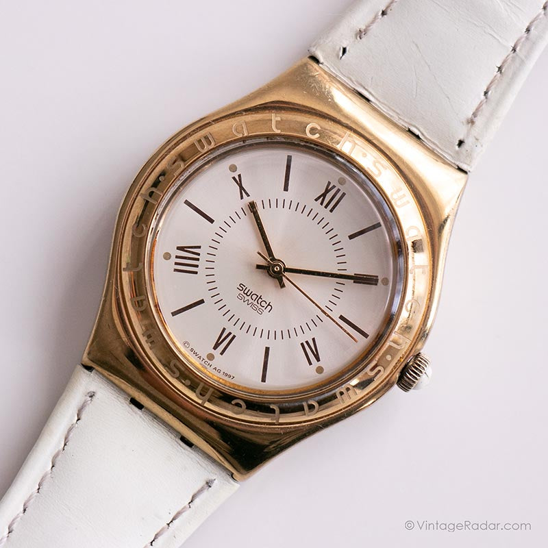 1997 Swatch YLG109 MALAKO Watch | Vintage Gold-tone Swatch Irony – Vintage Radar