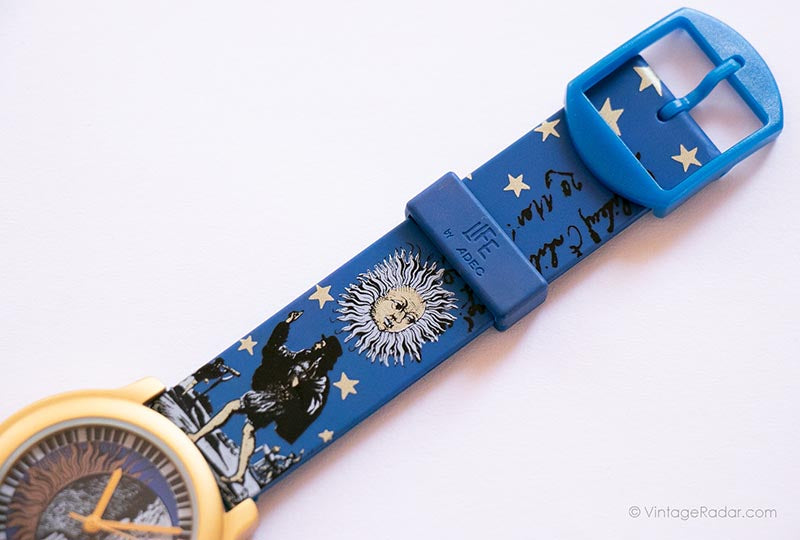Vintage Gold-tone Life by Adec Watch | Sun and Moon Quartz Watch ...