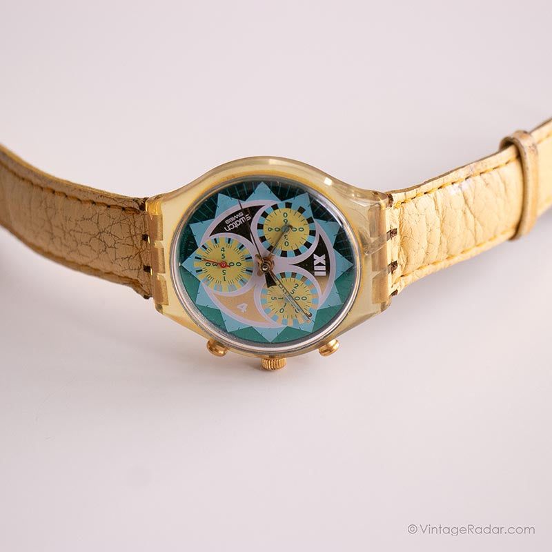 Vintage 1993 Swatch SCK106 LEMON BREEZE Watch | Yellow Swatch Chrono ...