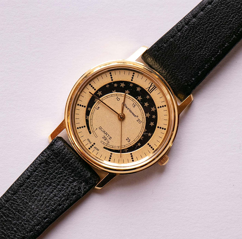 Vintage Lillian Vernon Moon Phase Quartz Watch | Gold-tone Lunar Watch ...