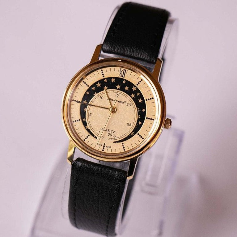 Vintage Lillian Vernon Moon Phase Quartz Watch | Gold-tone Lunar Watch ...