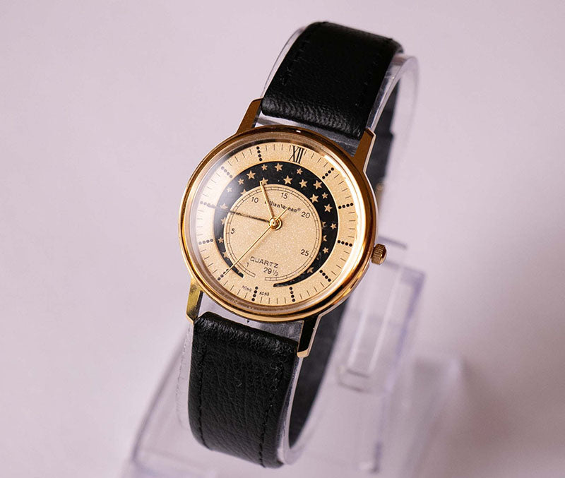 Vintage Lillian Vernon Moon Phase Quartz Watch | Gold-tone Lunar Watch ...