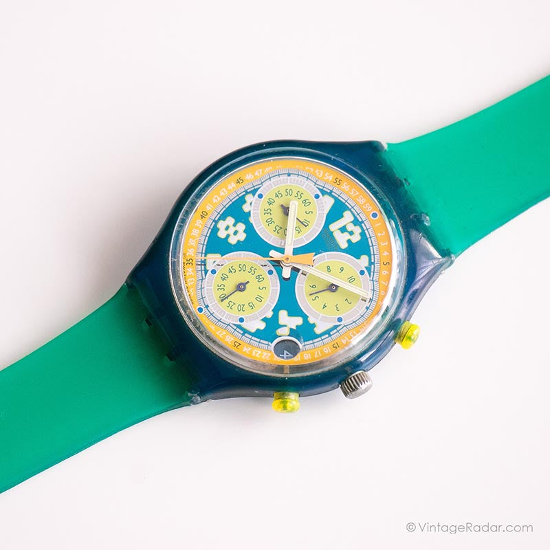 Vintage 1995 Swatch SCN404 COOL PACK Watch | RARE Swatch Chrono ...
