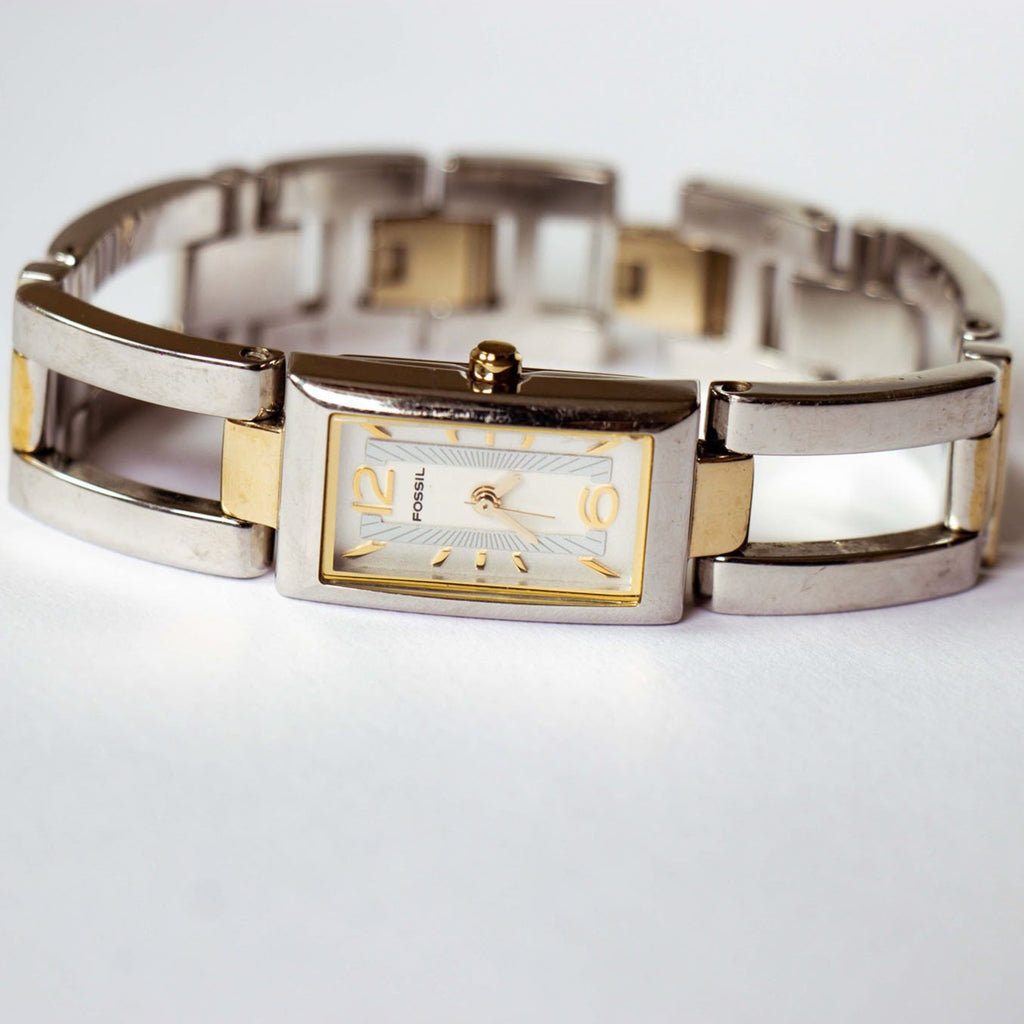 Square-Dial Stainless Steel Fossil Watch | Modern Luxury Women's Watch ...