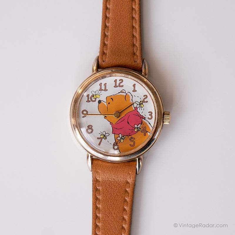 Vintage Tiny Winnie the Pooh Watch for Ladies | Gold-tone Timex Watch ...
