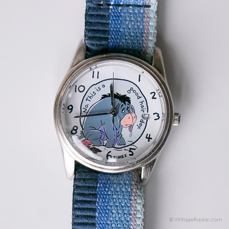 Vintage Eeyore Silver-tone Watch | Timex Disney Date Watch – Vintage Radar