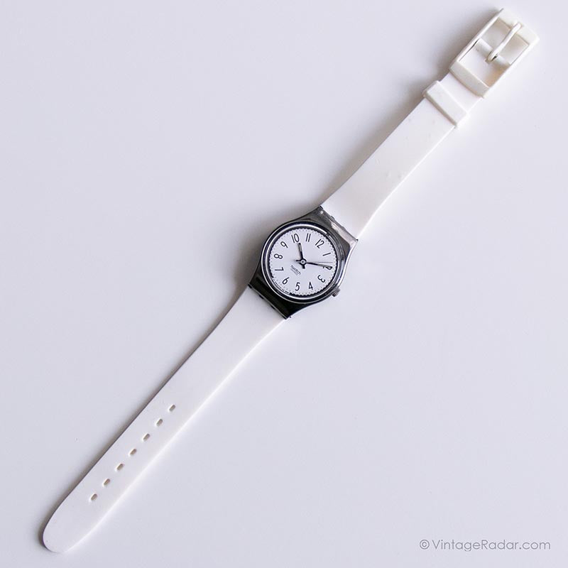 1990 Swatch Lx103 Darjeeling Watch White Vintage Swatch Lady Watch