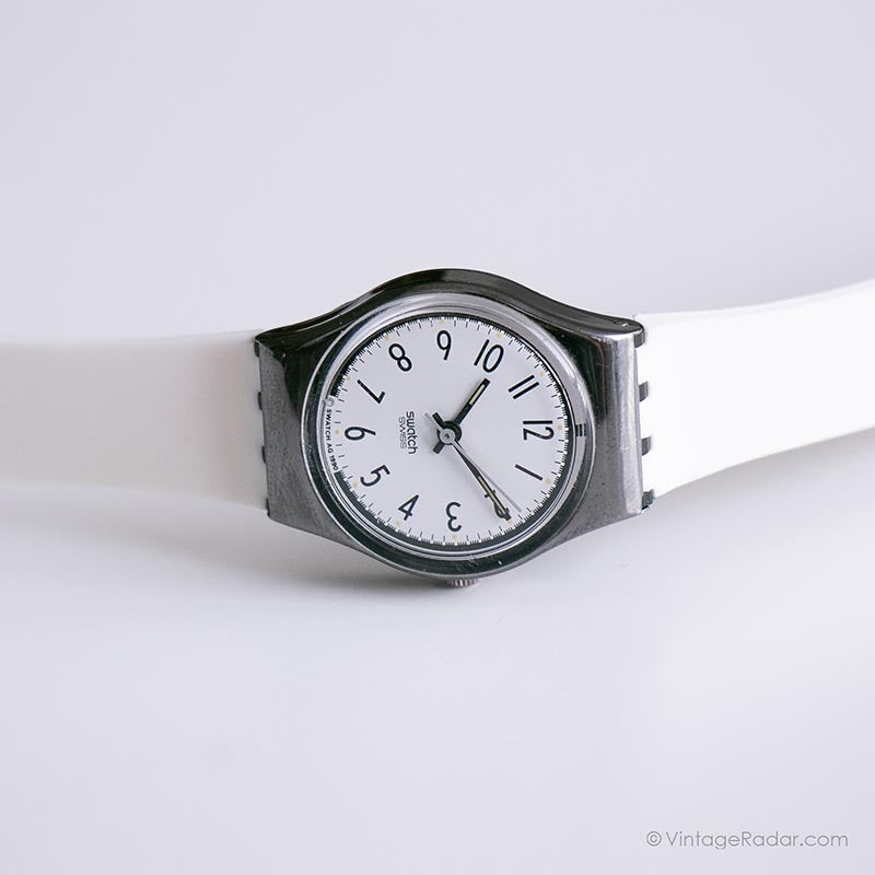 1990 Swatch Lx103 Darjeeling Watch White Vintage Swatch Lady Watch