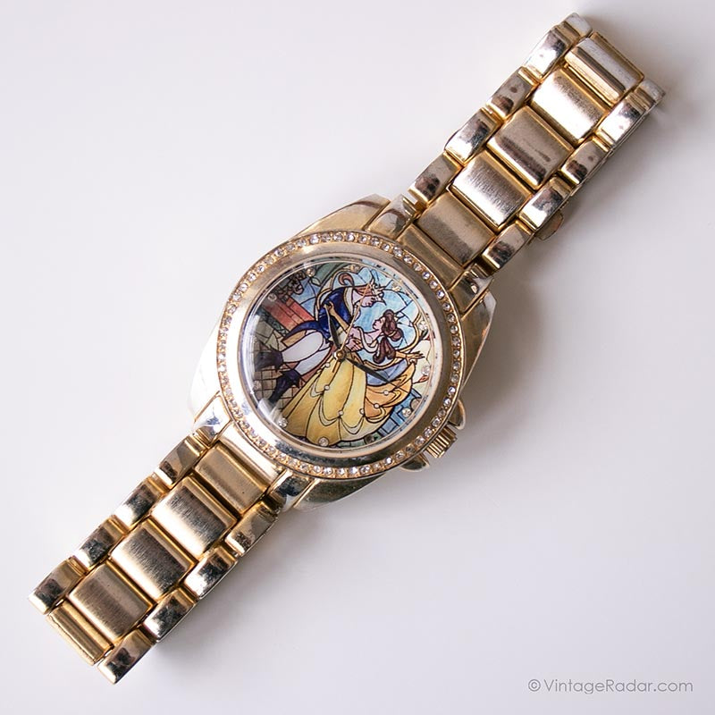 Vintage Gold-tone Disney Dress Watch | Princess Belle Ladies Watch ...