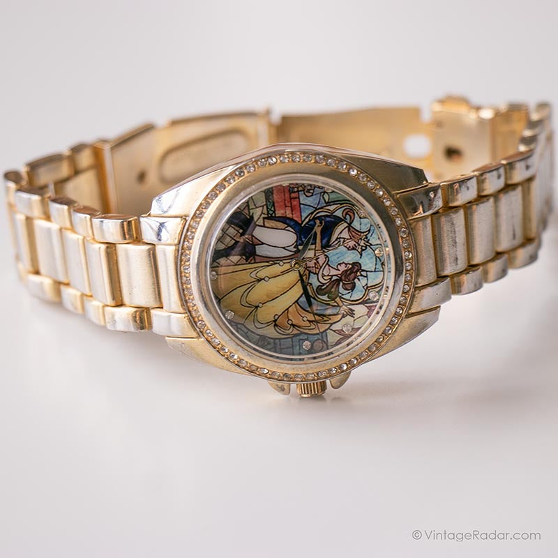 Vintage Gold-tone Disney Dress Watch | Princess Belle Ladies Watch ...