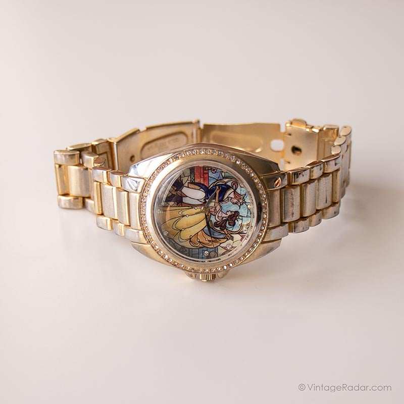 Vintage Gold-tone Disney Dress Watch | Princess Belle Ladies Watch ...