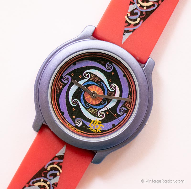 Purple-dial Life by Adec Watch | Vintage Japan Quartz Watch by Citizen ...