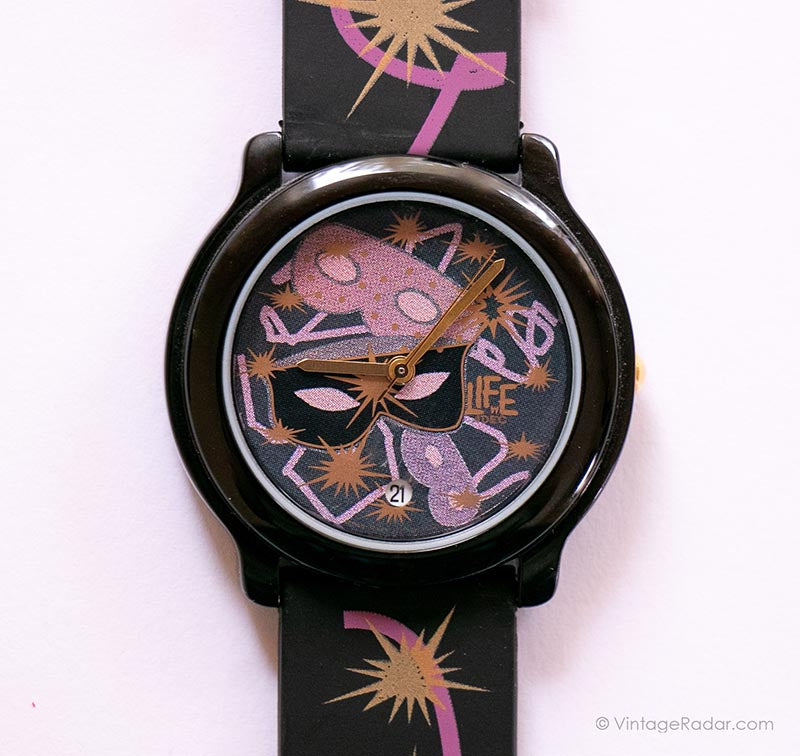 Vintage Ladies Life by Adec Black Watch | CItizen Japan Quartz Watch ...