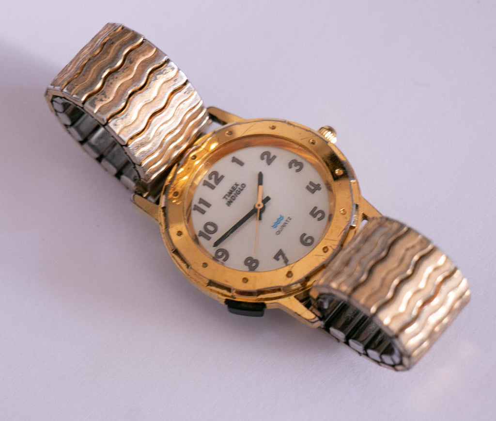 Vintage Timex Indiglo Classic Watch | 90s Gold Tone Timex Watch ...