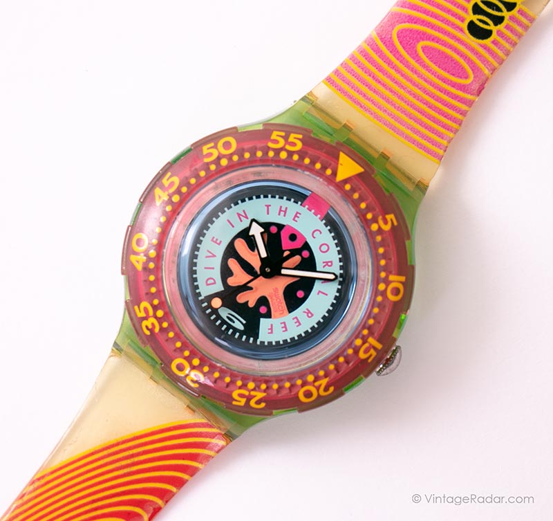 CHERRY DROPS SDG102 Scuba Swatch Watch | Vintage Swiss Watches – Vintage Radar