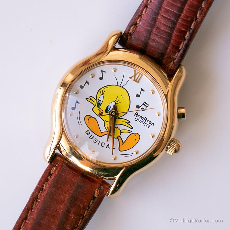 1990s Vintage Tweety Musical Watch | Gold-tone Armitron Quartz Watch ...