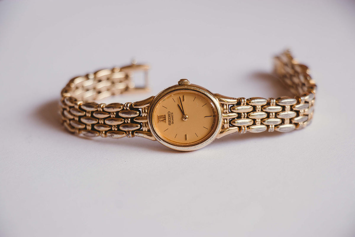 Seiko 2P20-5B09 RO Quartz Watch | Gold-tone Seiko Ladies Watch ...