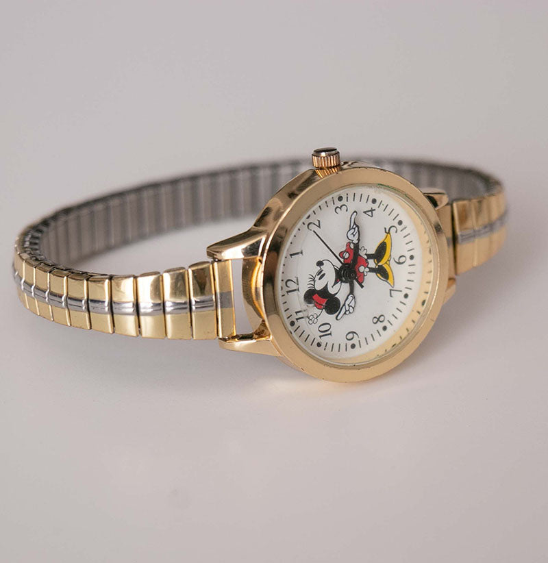 Gold-tone Vintage Minnie Mouse Watch for Women by Accutime Watch Corp ...