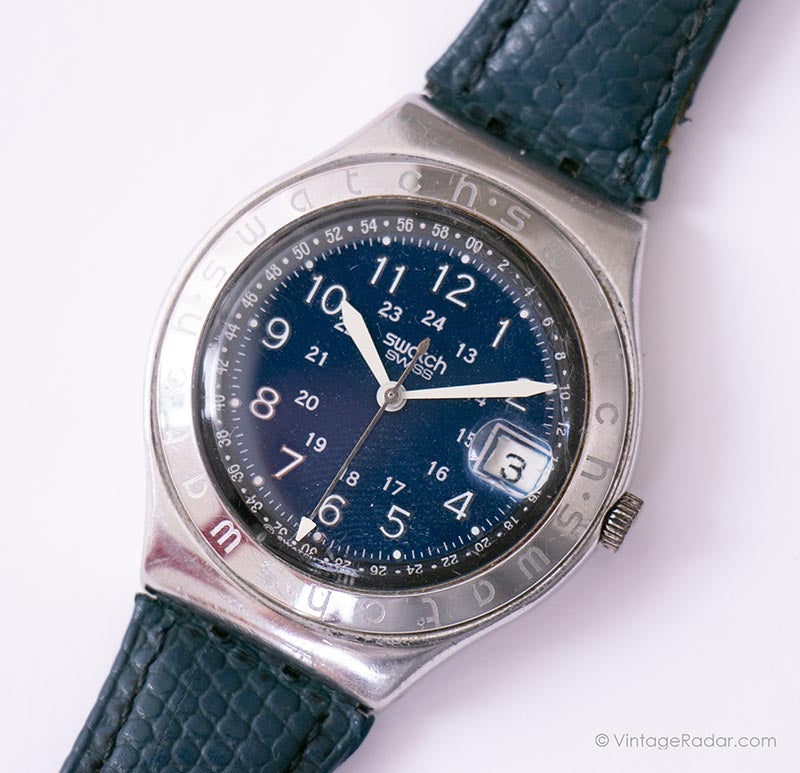 HAPPY JOE BLUE YGS400 Swatch Irony Watch | 1993 Vintage Swatch Irony – Vintage Radar
