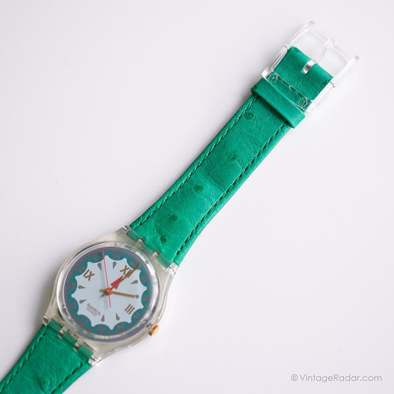 1992 Swatch GK152 SPADES Watch | Vintage Green Swatch Watch – Vintage Radar