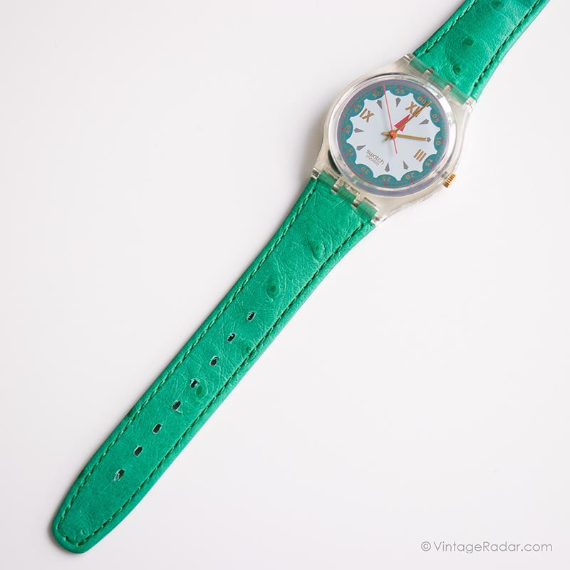 1992 Swatch GK152 SPADES Watch | Vintage Green Swatch Watch – Vintage Radar