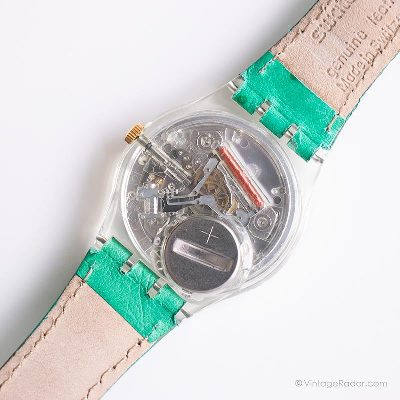 1992 Swatch GK152 SPADES Watch | Vintage Green Swatch Watch – Vintage Radar