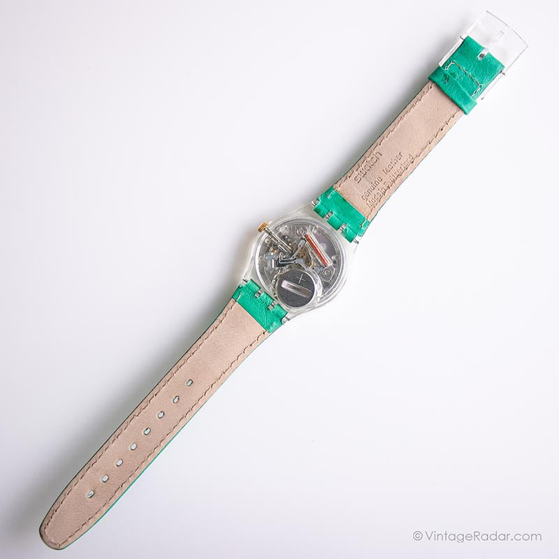 1992 Swatch GK152 SPADES Watch | Vintage Green Swatch Watch – Vintage Radar