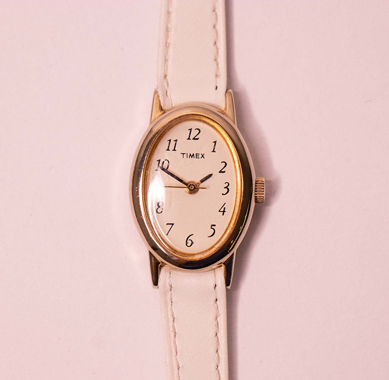 White Leather Timex Watch for Women | Old Ladies Timex Watch – Vintage ...
