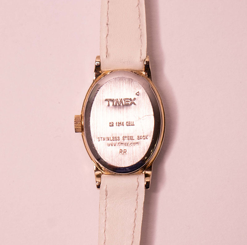 White Leather Timex Watch for Women | Old Ladies Timex Watch – Vintage ...