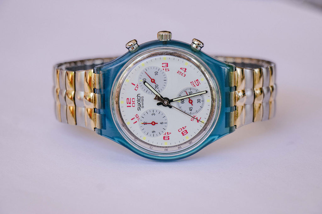 JFK SCN103 Swatch Chronograph Watch | 1991 Vintage Swiss Chrono ...
