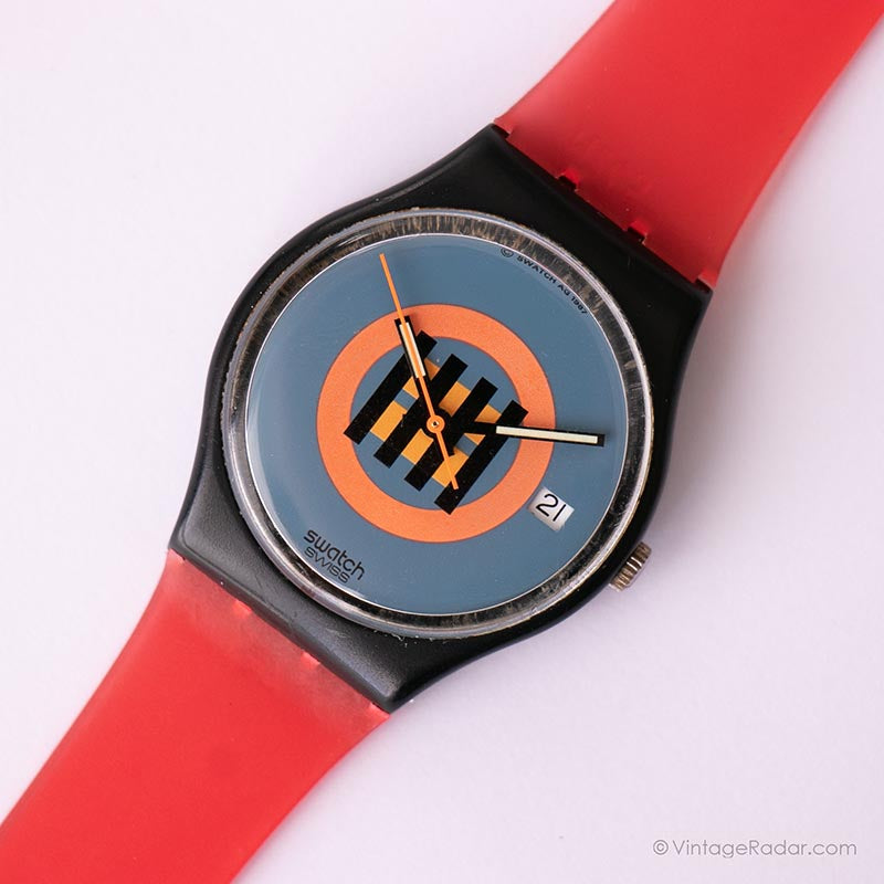 Vintage 1988 Swatch GB407 CORAL GABLES Watch | RARE 80s Swatch Gent ...