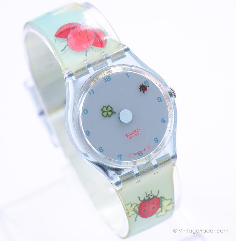 2003 LUCKY YOU GS111 Ladybug Swatch Watch | Blue Swiss Swatch Watch ...