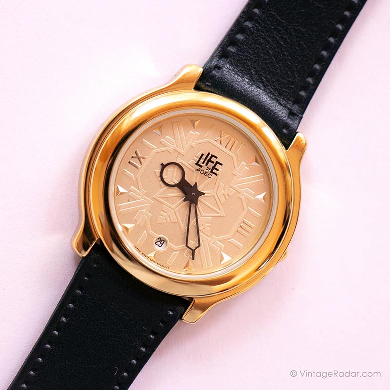 Vintage Gold-tone Tribal Adec Watch | Champagne Dial Quartz Watch ...