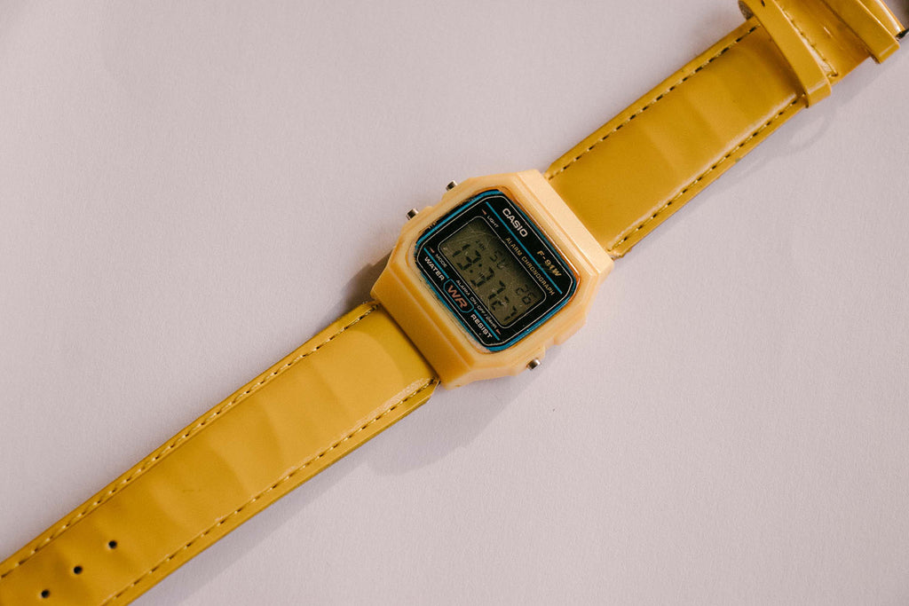 Yellow F-91W Casio Watch Retro Version | Vintage Alarm Chrono Watch ...
