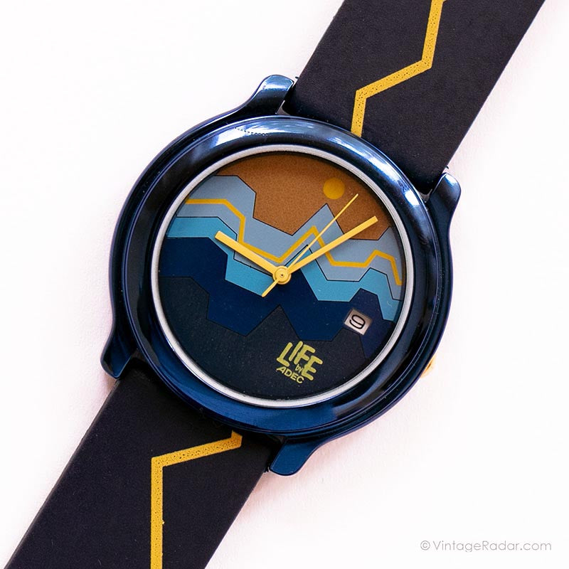 Vintage Metallic Blue ADEC Watch | Life by Adec Citizen Quartz Watch ...