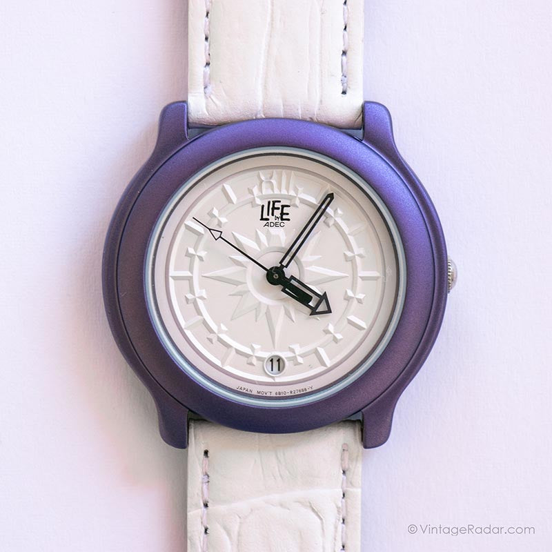 Vintage White Ladies LIFE BY ADEC Watch | Citizen Japan Quartz Watch ...